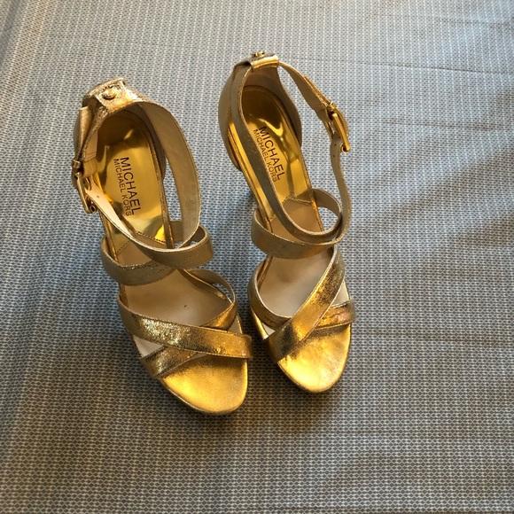 MICHAEL Michael Kors | Shoes | Michael Michael Kors Metallic Gold ...